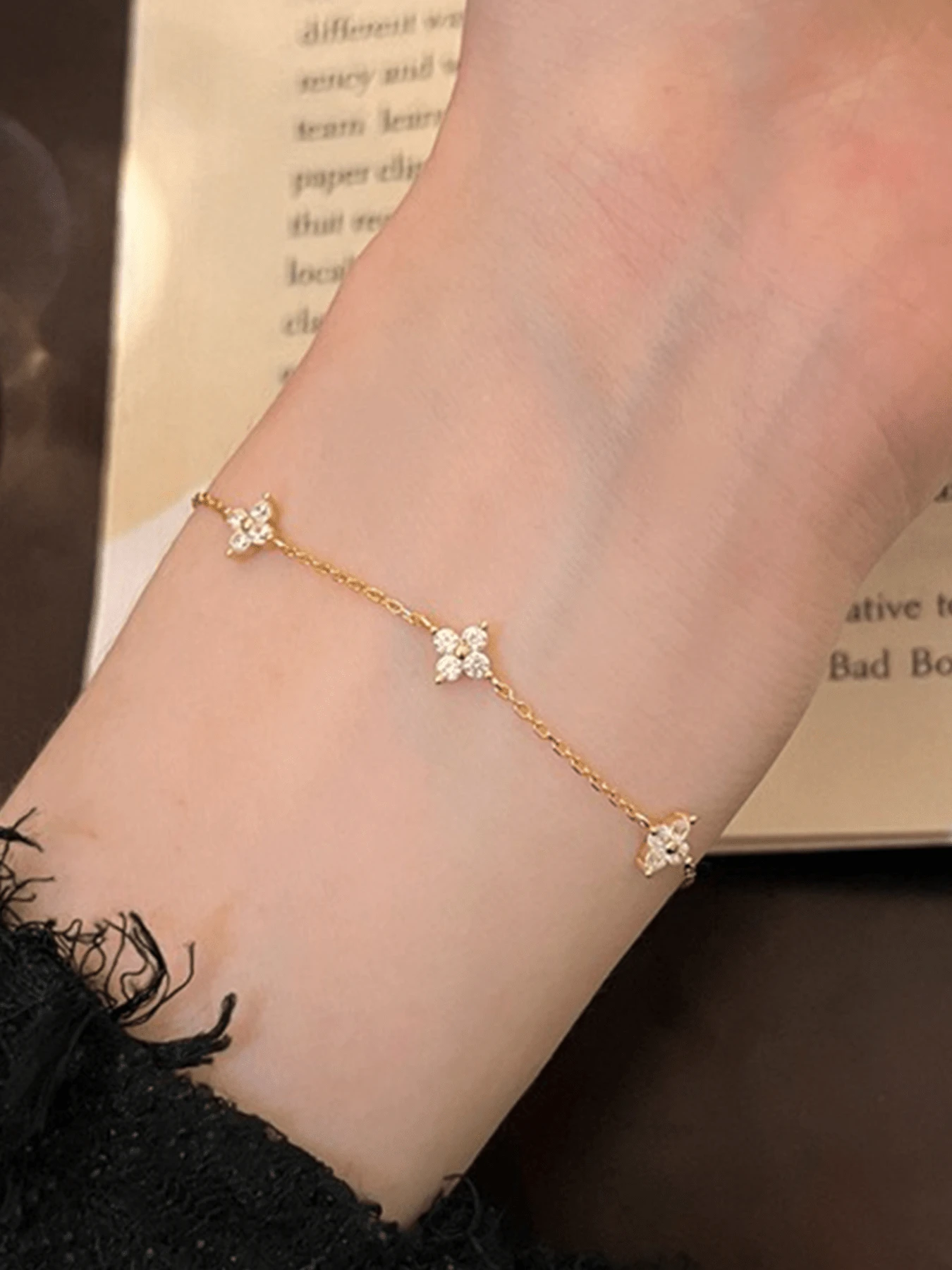 1pc S925 Sterling Silver Elegant Zirconia Flower & Star Decor ...