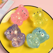 1pc Cute Glittery Bear Soft Plush Toy Set: Random S/L Size And Color ...