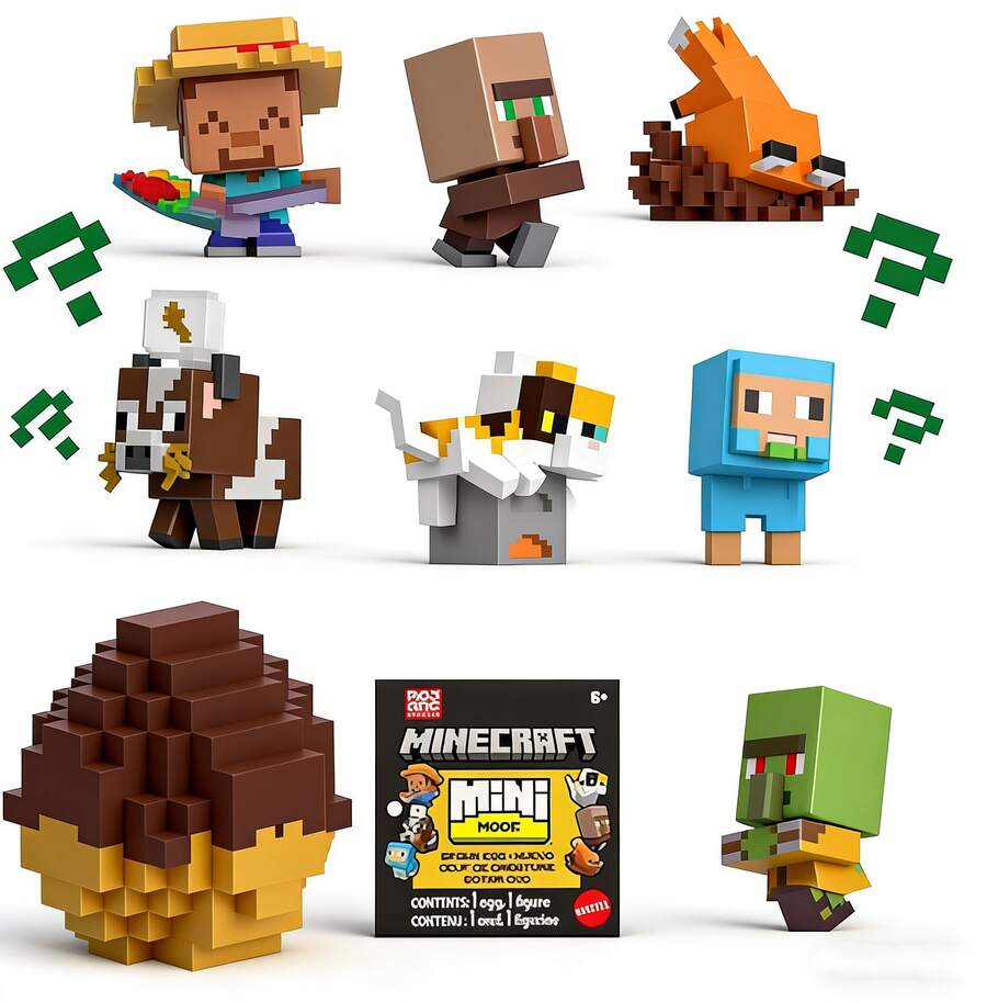Mattel Official Minecraft Spawn Egg Mini Figures, Mystery Blind Box ...