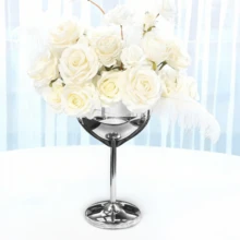 Silver Metal Grecian Urn Style Compote Pedestal Bowls, Elegant Flower ...