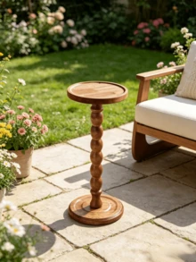 Portable Solid Wood Coffee Table, Balcony Living Room Sofa Bedroom ...