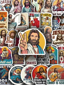50pcs Funny Jesus Stickers, Creative Gift Stickers, Suitable For Tablet ...