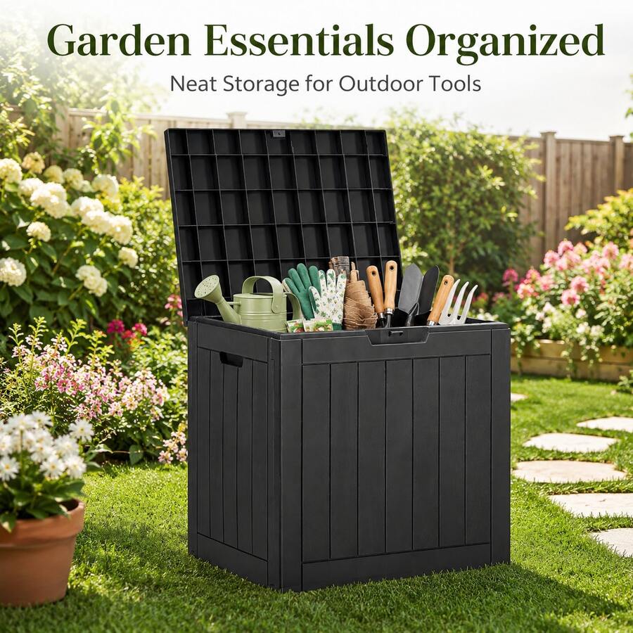 31 Gallon Waterproof UV Resistant Resin Deck Box, Outdoor And Indoor ...
