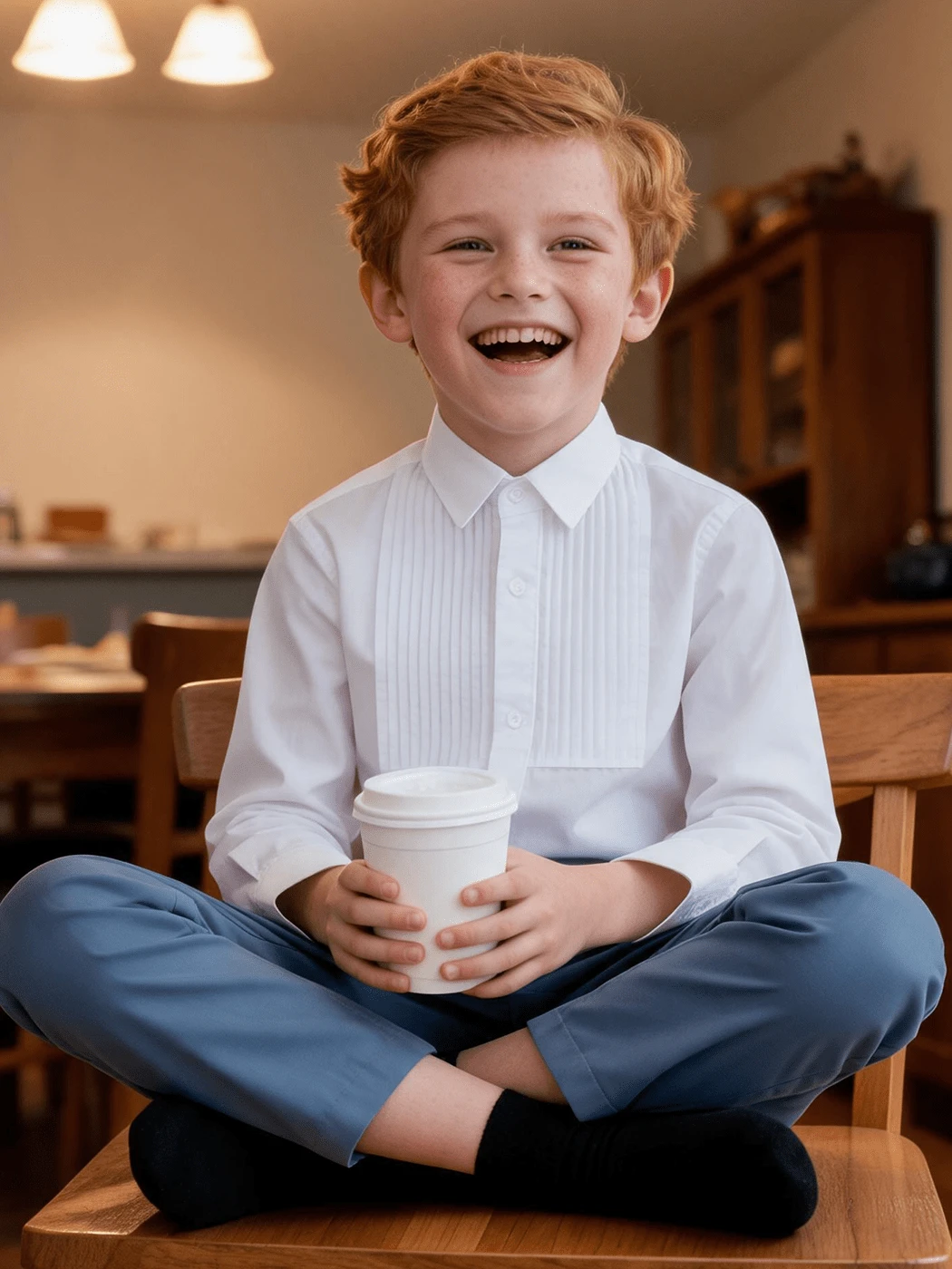 Boys Pleated Collar Button Up Shirt Long Sleeve Shirt For Kids Back To ...