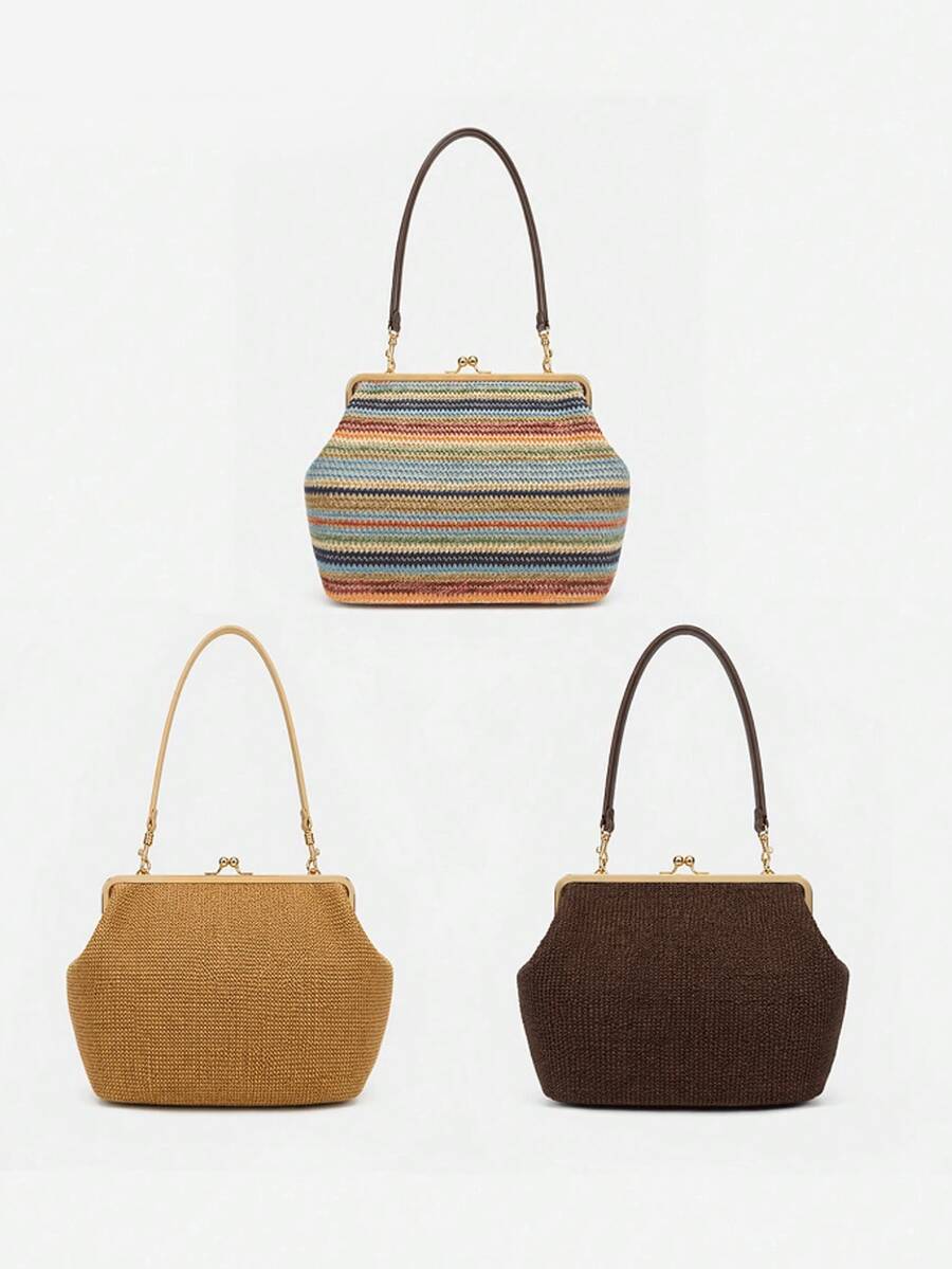 2026 New Mini Shell Woven Chain Strap Shoulder Bag, Crossbody Handbag ...