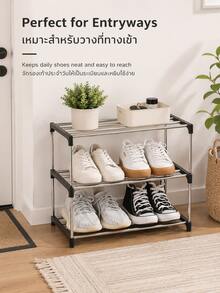 3-Tier Stackable Small Shoe Rack, Space-Saving Shoe Storage And ...