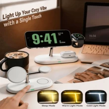TIMESS 15W Magnetic Wireless Charger Stand With LED Night Light, [Qi ...