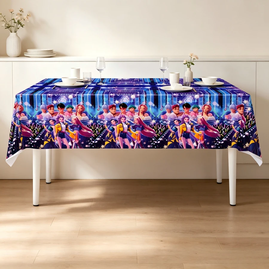 1pc K-Pop Thickened Durable Disposable Table Cover, Kawaii K-Pop Themed ...