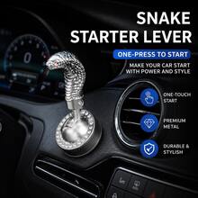 1pc Car Interior One-Touch Start Lever Innovative Snake Head Decorative ...