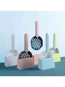 Plastic Cat Litter Scoop With Base, Self-Cleaning Litter Box Scoop ...