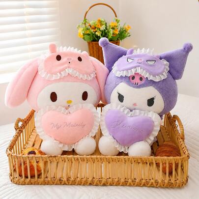 Cute 25cm & Heart-Shaped Hugging Plush Doll Set - Adorable Doll ...