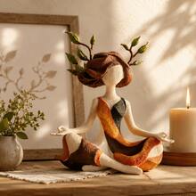 Thanksgiving Gift Resin Decor Meditating Statue Multi-Purpose Yoga Girl ...