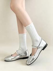 1 Pair White/Apricot/Blue/Grey/Black Summer Thin Breathable Ballet ...