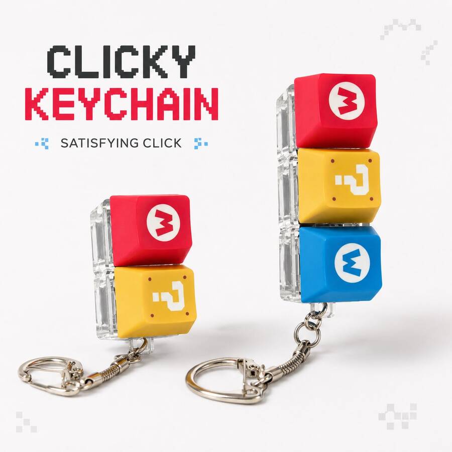 Klawiatura fidget toy, klikacz klawiszy w stylu retro pixel, brelok z ...