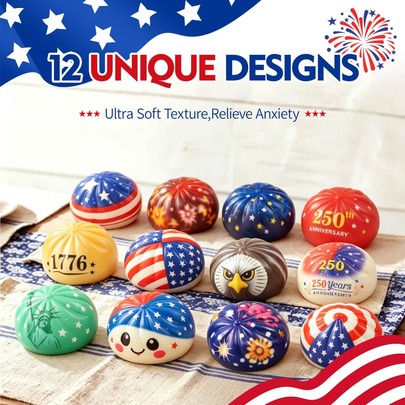 1/2/3pcs Soft Squishy Stress Relief Squeeze Toys, American Independence ...