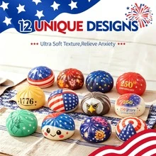 1/2/3pcs Soft Squishy Stress Relief Squeeze Toys, American Independence ...
