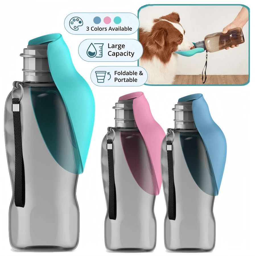 Garrafa de Água para Cachorro Grande de 800ml, Tigela de Beber Portátil ...