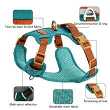 DH001 Heavy Duty Tactical Dog Harness Set, Adjustable Anti-Pull Pet ...