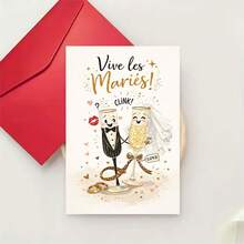 1pc Wedding Card Suitable For Newlyweds - Elegant Bride & Groom ...
