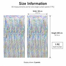 1 Pack Laser Holographic Silver Rain Curtain Party Backdrop Decoration ...