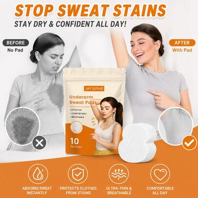 Sweat Pads–Stay Fresh And Non-Sticky In Summer; Comfortable, Breathable ...
