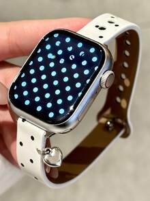 Simple Cute Polka Dot Heart Pendant Watch Strap Compatible With Apple ...