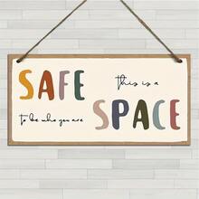 1pc 2D Flat Printed Wooden Minimalist White Theme Square Home Wall ...