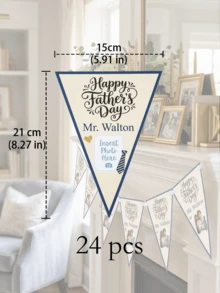 8/16/24pcs Personalized Father's Day Banner With Custom Name & Photo ...