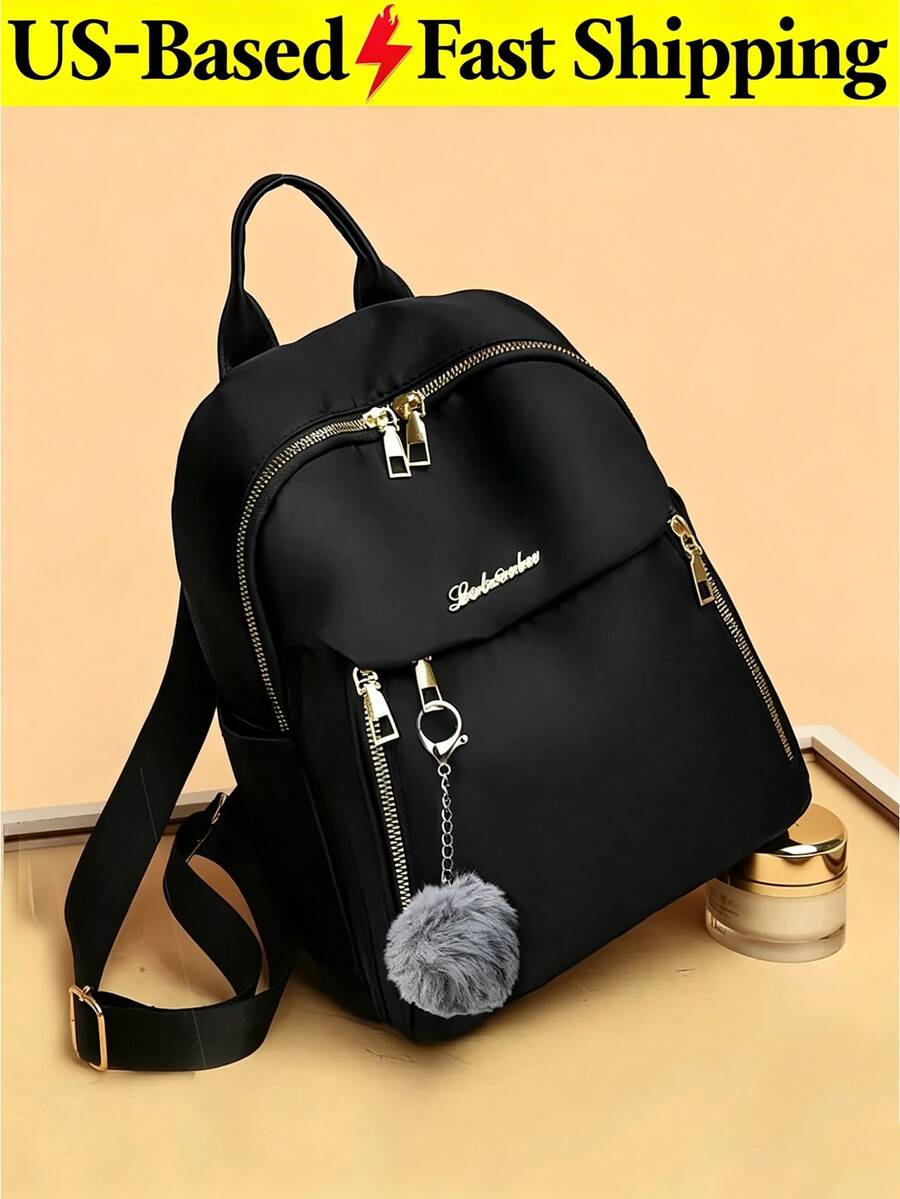 1 PC Black Minimalist Backpack;Book Bags,Back To School,School Supply ...