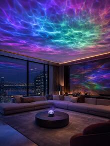 1pc USB Powered Ocean Wave Room Decor Light With Remote For Bedroom ...