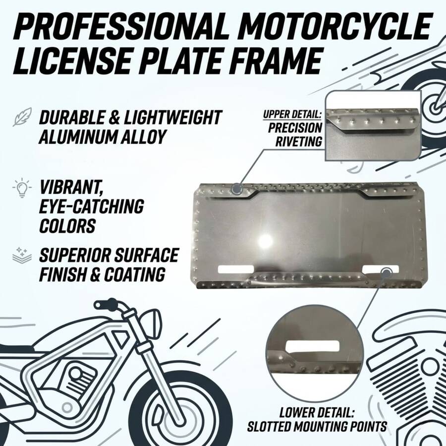 Universal Motorcycle License Plate Holder - Industrial Racing Style ...