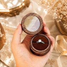 Personalized Wooden Wedding Ring Box With Clear Acrylic Lid, Custom ...