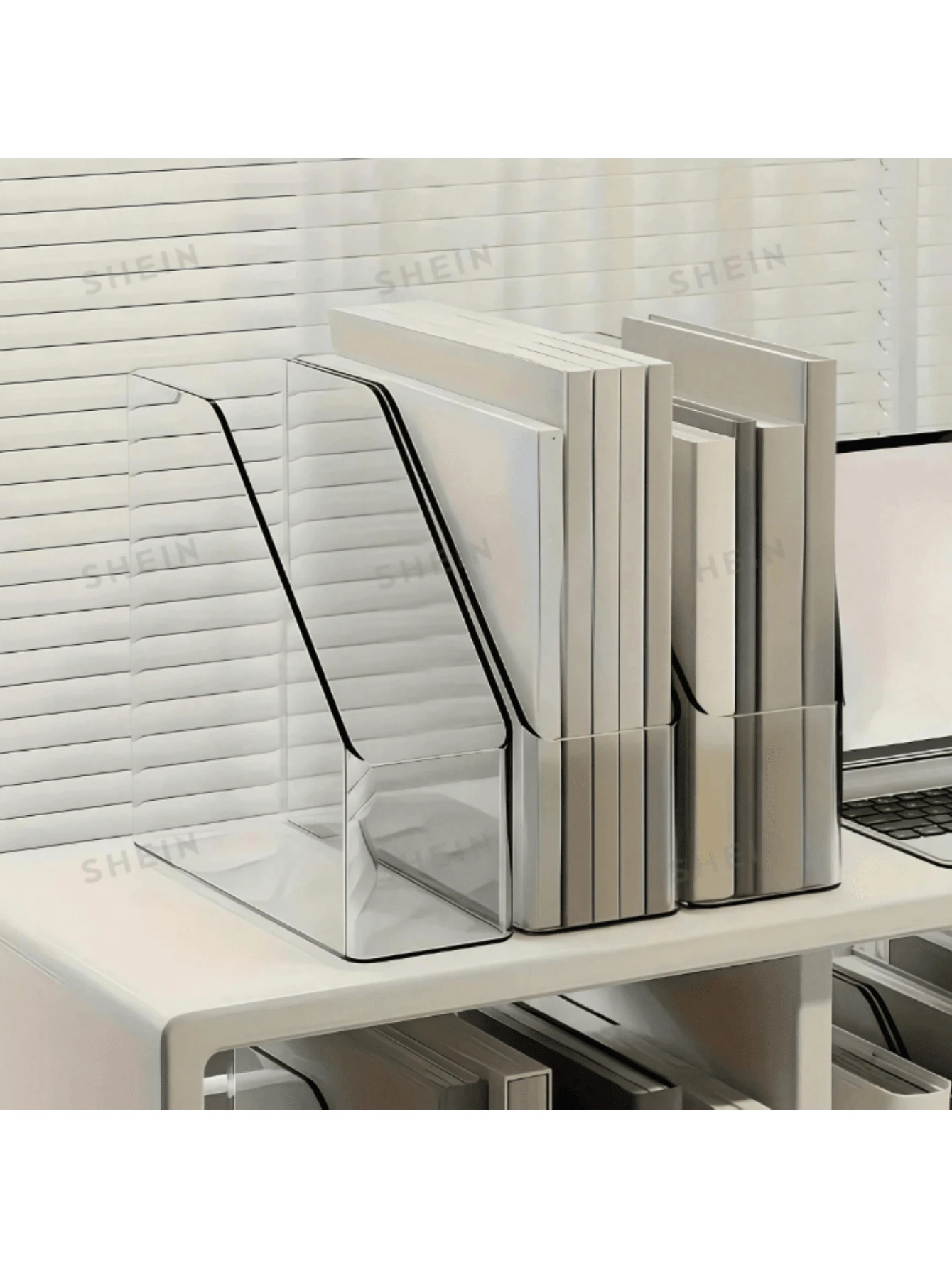 Transparent Bookshelf Desktop Organizer, Thickened Acrylic File Storage ...