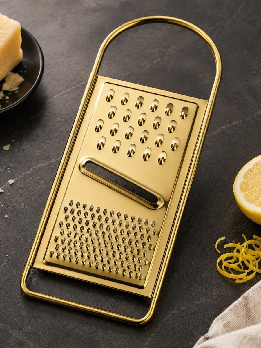 1pc Gold Stainless Steel Flat Grater, Multi-Function Cheese And ...