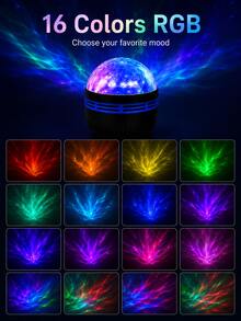 1pc USB Powered RGB Aurora Light Projector For Nightstand Bedroom ...