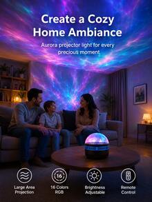 1pc RGB Northern Lights Projector With Dynamic Modes For Living Room ...