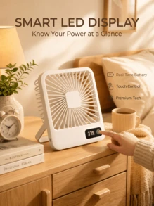 LEVIATECH USB Rechargeable Desktop Mini Fan, Quiet Portable Square ...