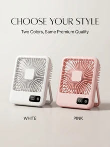 LEVIATECH USB Rechargeable Desktop Mini Fan, Quiet Portable Square ...