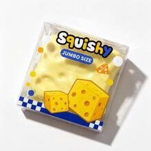 1PC Kawaii Cheese-Shaped Squishy Toy, Soft Yellow Squeeze Hand Toy ...