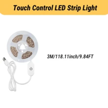 USB LED Strip Light Dimmable Touch Control LED Light Strip Warm White ...
