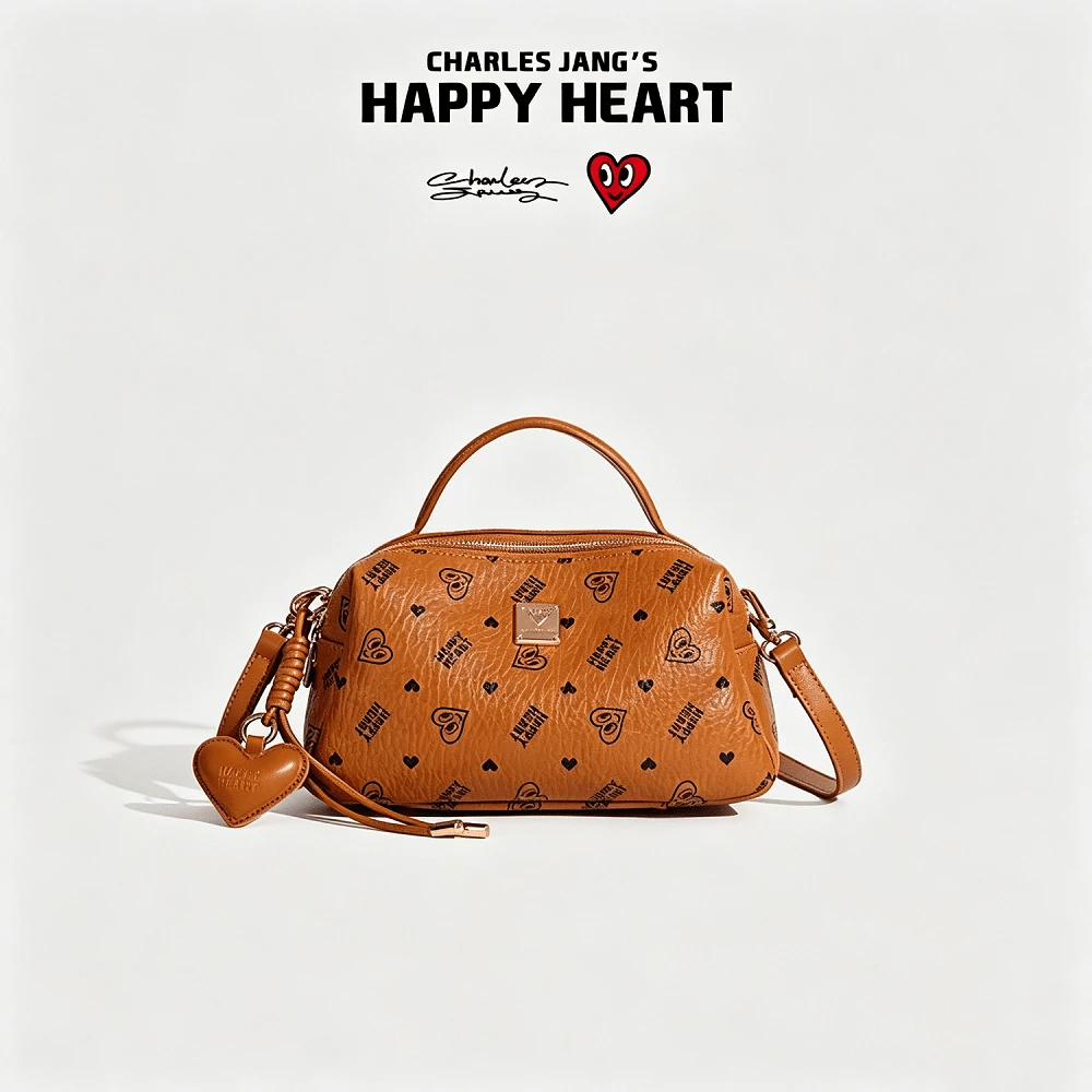 Charles Heart Pink Heart Boston Bag Women's Handbag Crossbody Bag ...