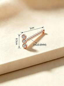 1Pc Minimal Tiny Nose Stud For Women, 20G Stainless Steel Gold Rose ...
