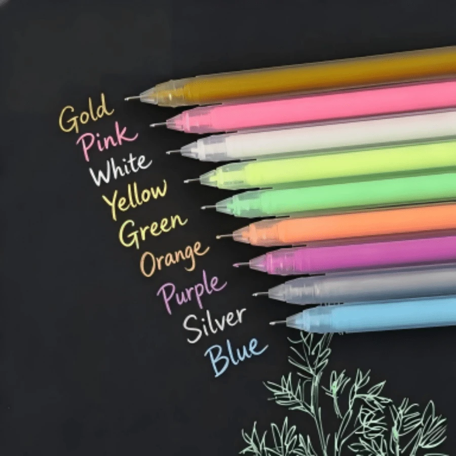 12Pcs Highlight Color Gel Pens, 0.7mm Fresh Transparent Barrel Colored ...