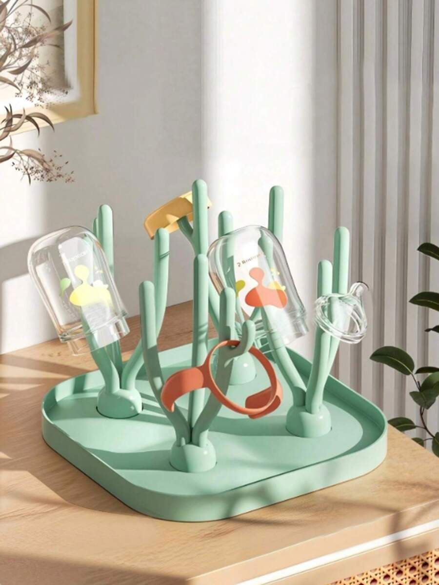 1pc Cactus Shaped Baby Bottle Drying Rack [Multi-Color Options + Drip ...