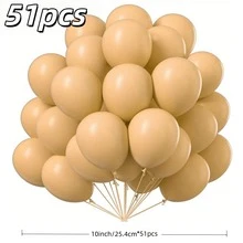51pcs Solid Color 10 Inch Latex Round Balloons, Suitable For Birthdays ...