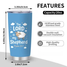 1/5Pcs 20oz Stainless Steel Insulated Tumbler, The Lord Is My Shepherd ...